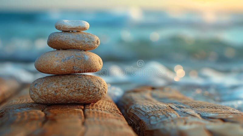 Stack of Rocks on Beach stock photo. Image of seaside - 313449582