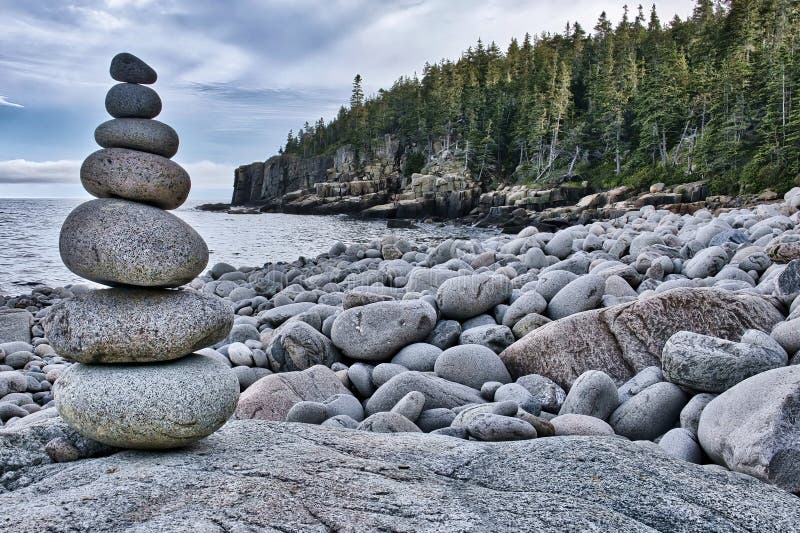 Stack of Rocks Karin on the Shore Stock Photo - Image of sunlight ...