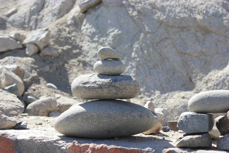 Stack of Rocks and Pebbles in Ladakh, India Stock Image - Image of ...