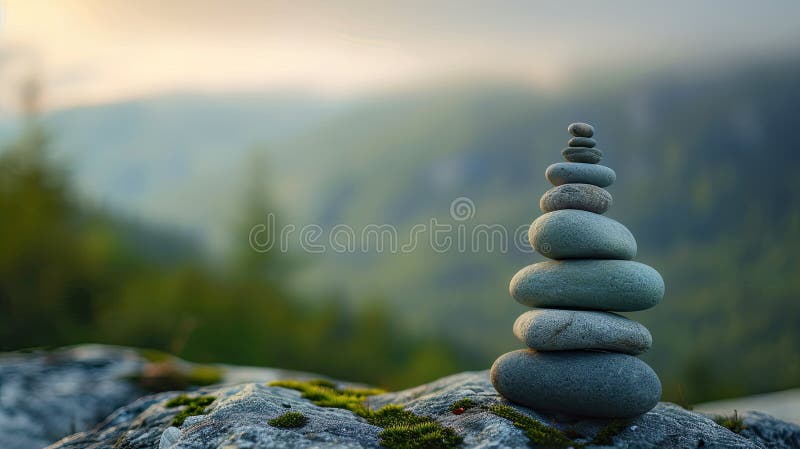 Stack of Rocks on Rock-Covered Hillside Stock Illustration ...
