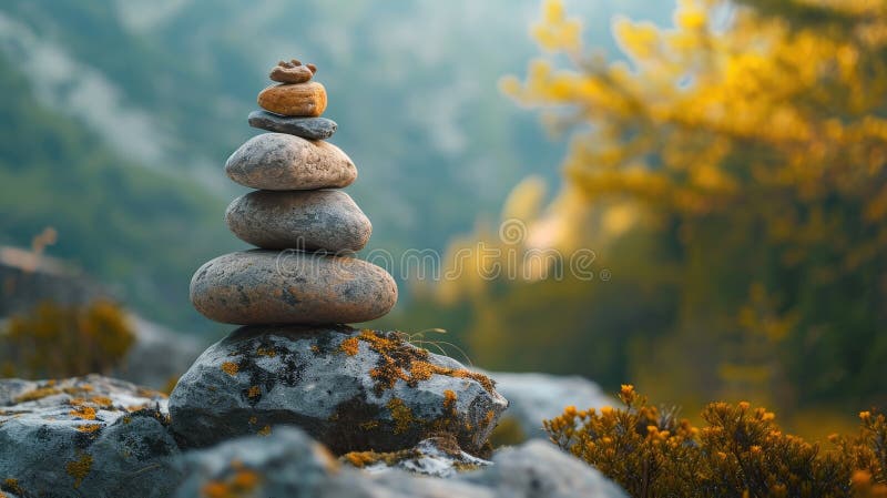 Rocks Stacked on Piled Rocks Stock Illustration - Illustration of ...