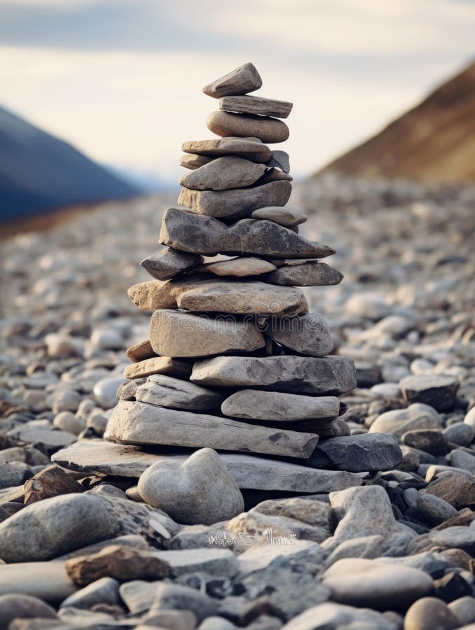 A Stack of Rocks is Piled on Top of Each Other, Creating a Small Tower ...