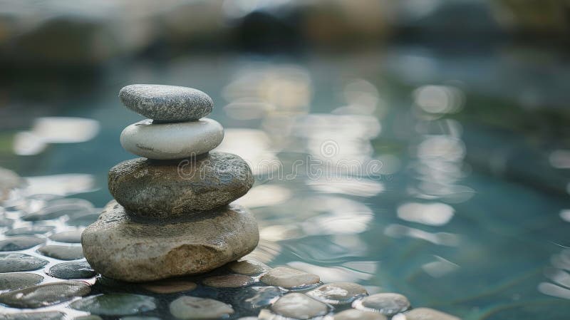 Stack of Rocks on Pool stock image. Image of decorative - 315312063
