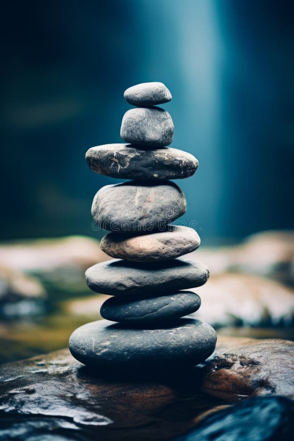 Rock Covered in Moss with White Background Behind it. Generative AI ...