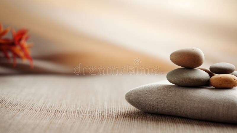 A Stack of Rocks Sitting on Top of a Stone Slab, AI Stock Image - Image ...