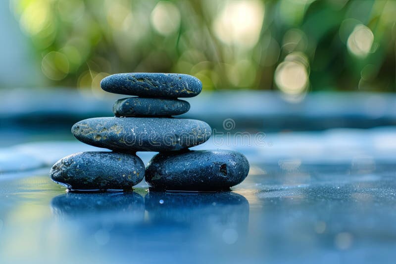 Stack of Rocks on Table stock image. Image of flat, solid - 309108865