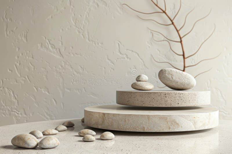 A Stack of Rocks on a Table, Suitable for Various Design Projects Stock ...