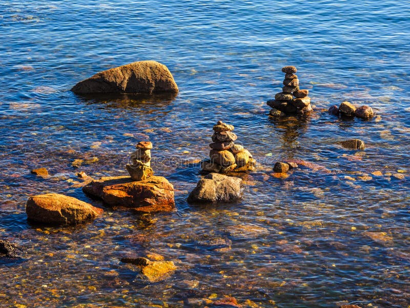 Stack of rocks in water stock photo. Image of vancouver - 105669338