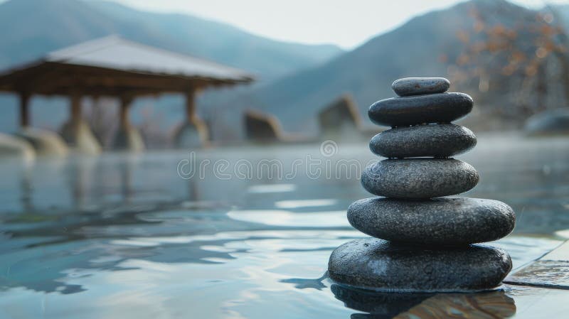 Stack of Rocks on Wooden Dock Stock Image - Image of harborside ...