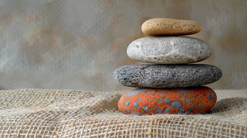Stack of Rocks on Wooden Table Stock Image - Image of earthy, stacked ...