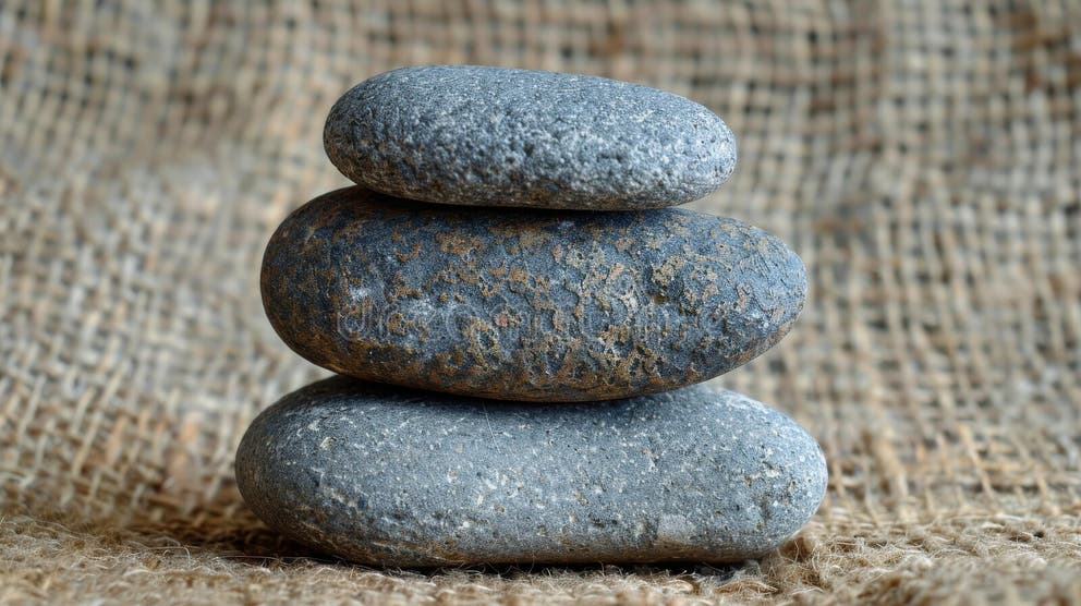 Stack of Rocks on Wooden Table Stock Photo - Image of creative, display ...