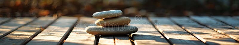 Stack of Rocks on Wooden Table Stock Illustration - Illustration of ...