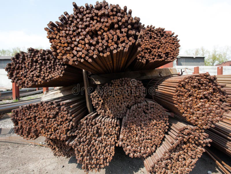 Stack of rods or bars stock image. Image of reinforce - 63057047
