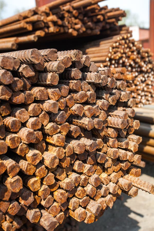 Stack of rods or bars stock image. Image of elements - 63059131