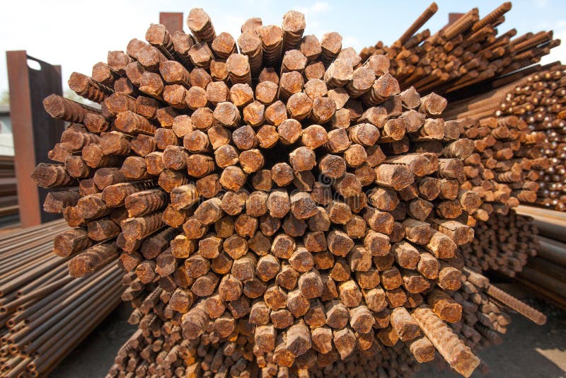 Stack of rods or bars stock photo. Image of profile, deterioration ...