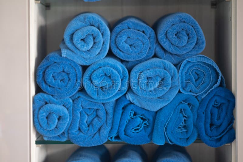 Stack of Rolled White Towels Stock Image - Image of pool, sweat: 4152141