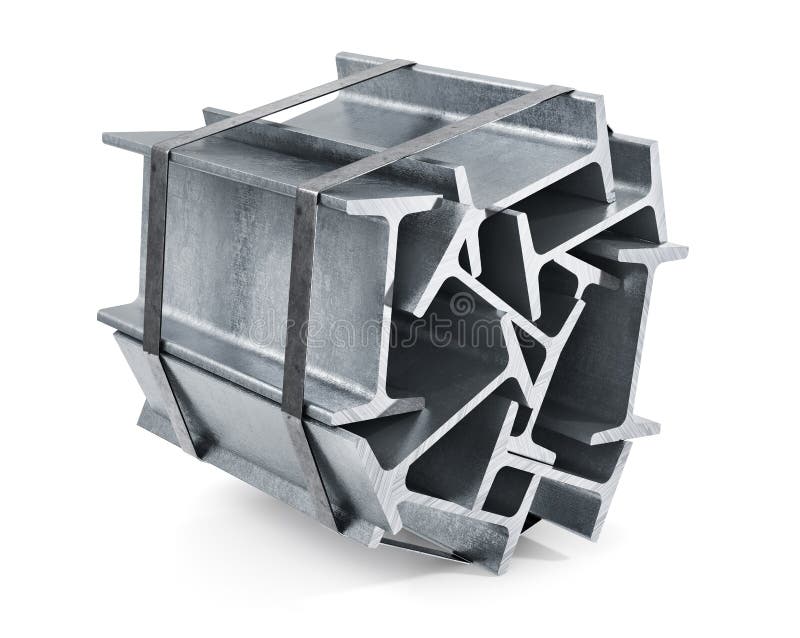 Stack of Rolled Metal Isolated on a White Background. 3d Stock ...