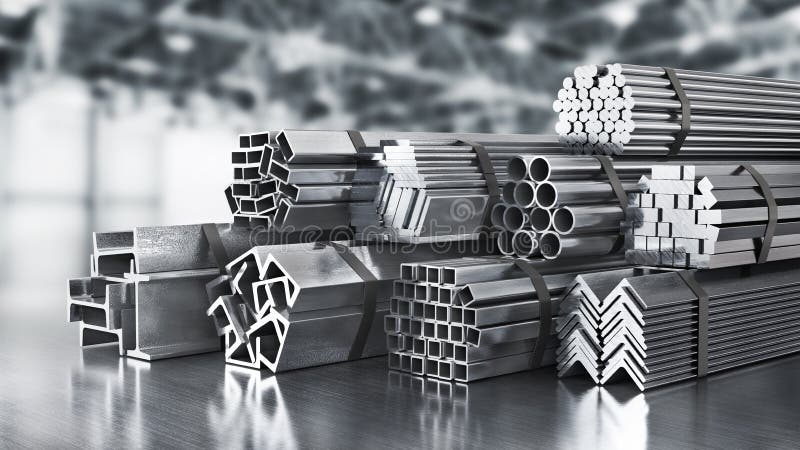 Stack of Rolled Metal on a Metal Background. 3d Stock Illustration ...