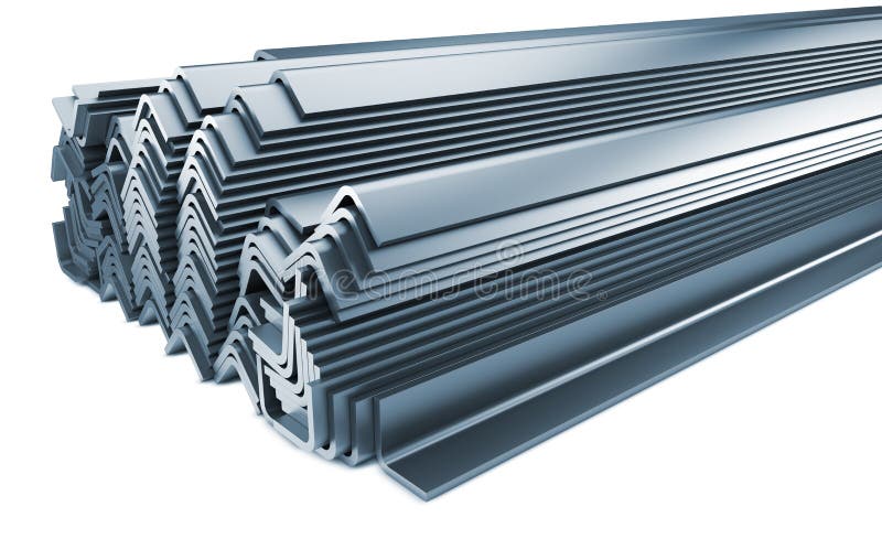 Stack of Rolled Metal Products Isolated on White. Stock Image - Image ...