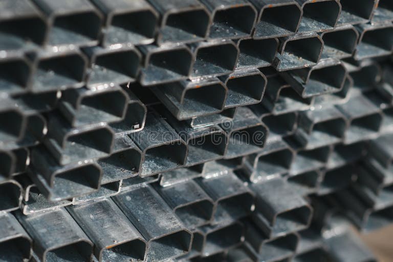 Stack of Rolled Metal Products, Perspective View of Steel Pipes of ...