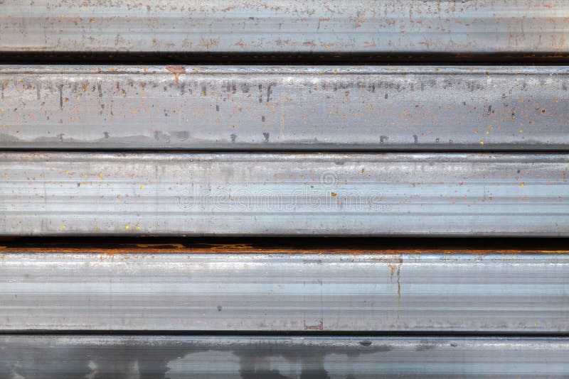 Stack of Rolled Metal Products, Side Background Stock Image - Image of ...