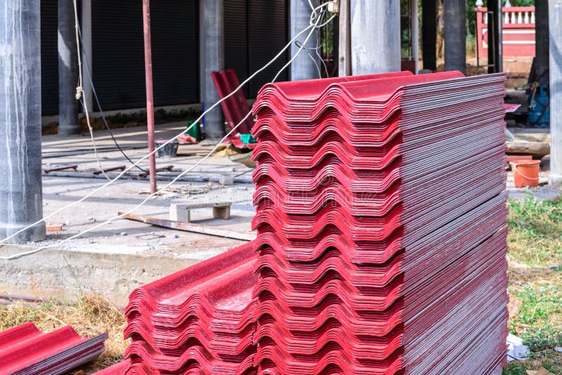 Stack of Roof Tiles for Building Construction Stock Image - Image of ...