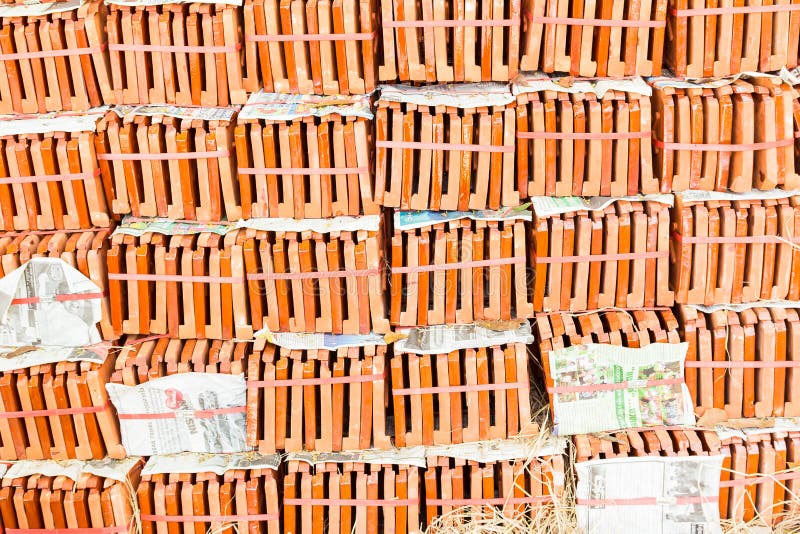 Stack of Roof tiles stock image. Image of exterior, terracotta - 46970345