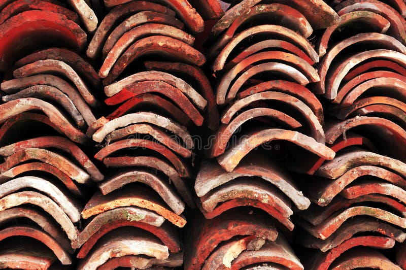 Stack of roof tiles stock image. Image of clay, background - 32508395