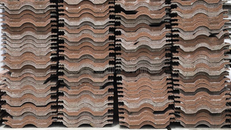 Stack of Roofing Tiles Packaged Stock Image - Image of outdoors ...