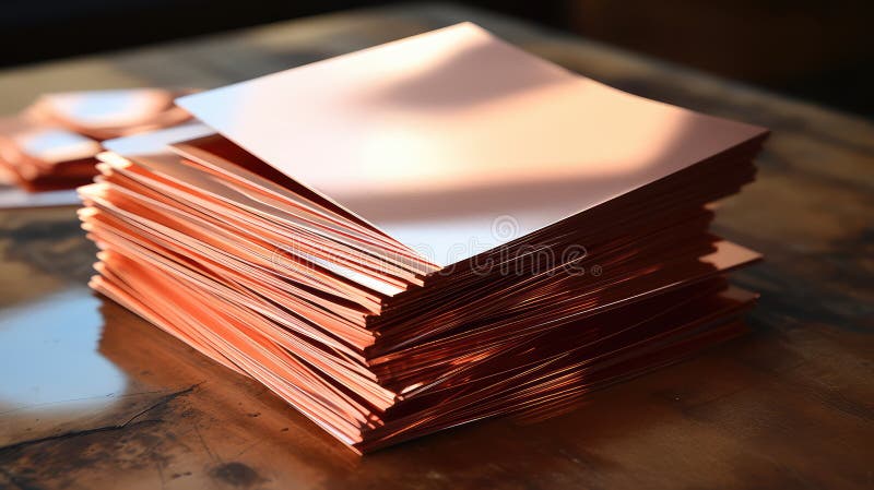 Stack rose gold paper stock illustration. Illustration of foil - 368441532