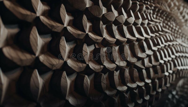 Stack of Rough Timber Planks in a Row, Outdoors Backdrop Generated by ...
