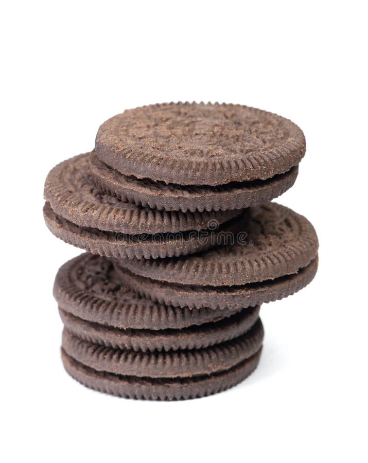 Stack of Round Chocolate Cookies Stock Photo - Image of fresh ...