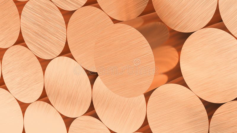 Stack of Round Copper Rods. Stock Illustration - Illustration of ...