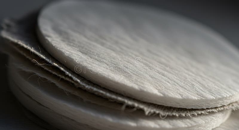 Stack of Round Cotton Pads with a Soft, Textured Surface. the Pads are ...