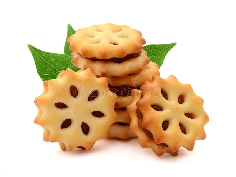 Stack Round Cracker Isolated on White Background. Dry Cracker Cookies ...