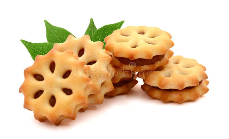 Stack Round Cracker Isolated on White Background. Dry Cracker Cookies ...
