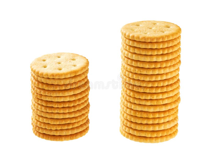 Stack of Round Crackers Isolated on White Background Stock Image ...