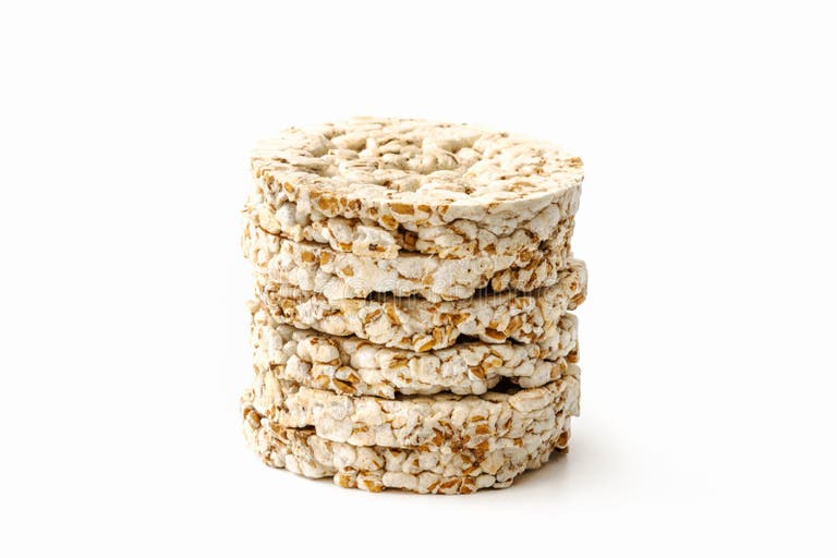 A Stack of Round Crispbreads on a White Background. Round Rice Crackers ...