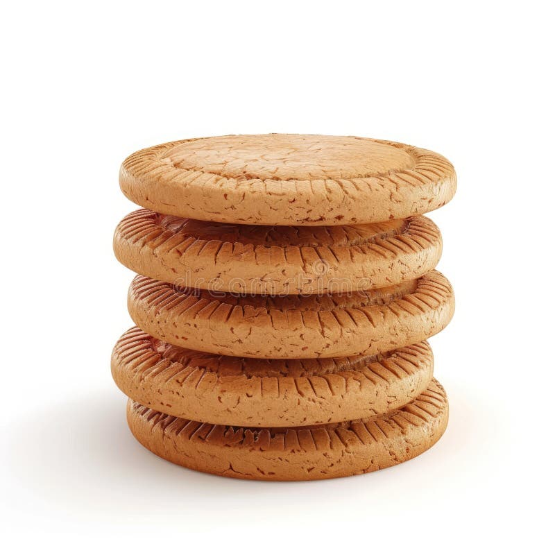 Stack of Crunchy Brown Biscuits, Ready To Eat Stock Illustration ...