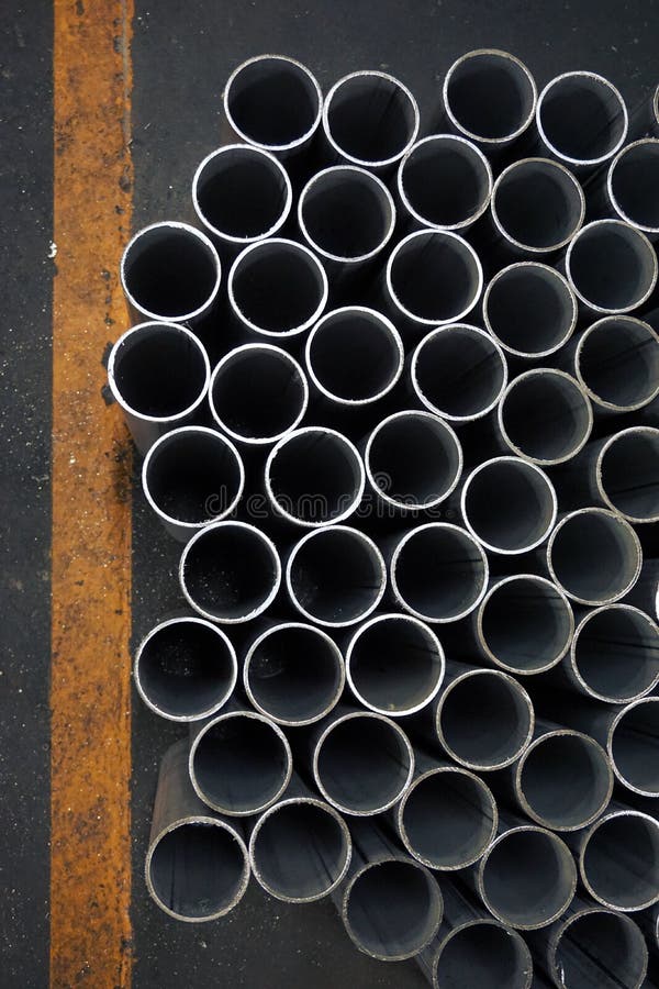 Stack of round metal tube stock photo. Image of shiny - 57050472