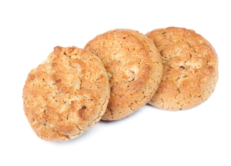 Stack of Round Oatmeal Cookies Stock Image - Image of homemade, brown ...