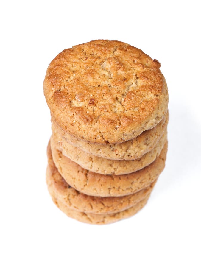 Stack of Round Oatmeal Cookies Stock Image - Image of group, chip ...