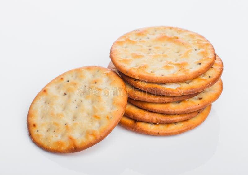 Stack Round Thin Crackers stock image. Image of seasoning - 18238465
