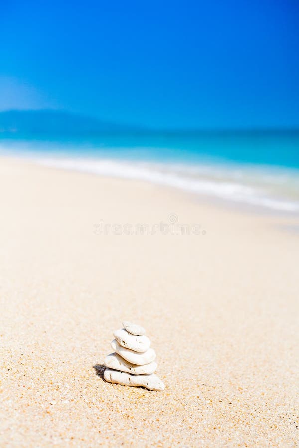 Stack of Round Smooth Stones on a Seashore Stock Photo - Image of ...