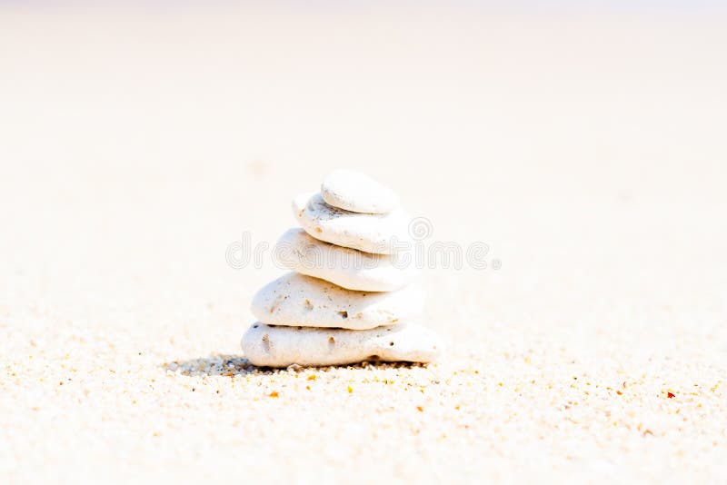 Stack of Round Smooth Stones on a Seashore Stock Image - Image of ...