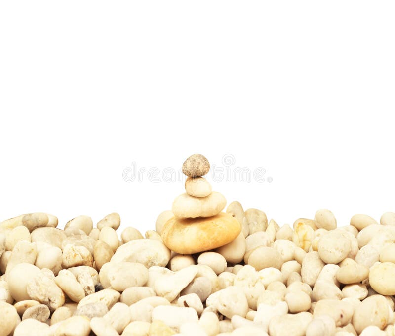 Stack of Round Smooth Stones on a Seashore Stock Image - Image of ...