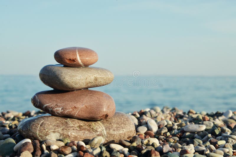 Stack of Round Smooth Stones Stock Photo - Image of order, balance ...