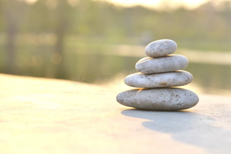 Stack of Round Smooth Stones on a Seashore Stock Image - Image of peace ...