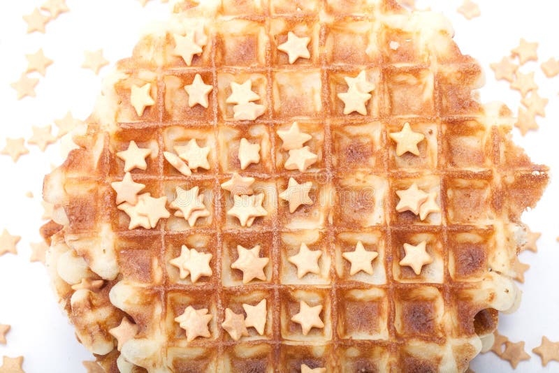 Stack of Round Waffles on White Background with Many Stars Stock Image ...