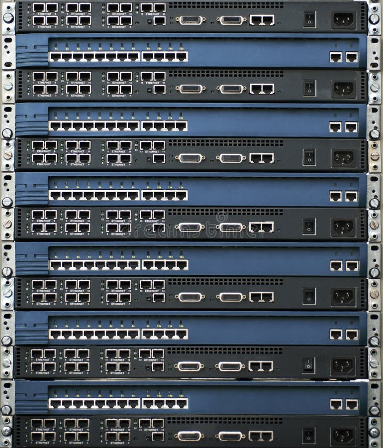 Stack of Routers and Switches Stock Photo - Image of hardware ...